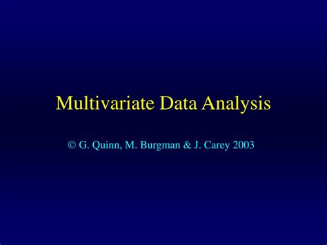 PPT Multivariate Data Analysis PowerPoint Presentation Free Download ID