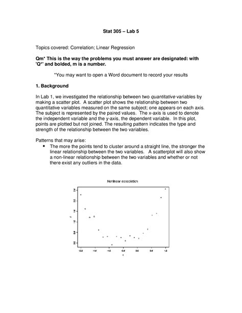 Notes On Correlation And The Regression Line Stat 305 Docsity