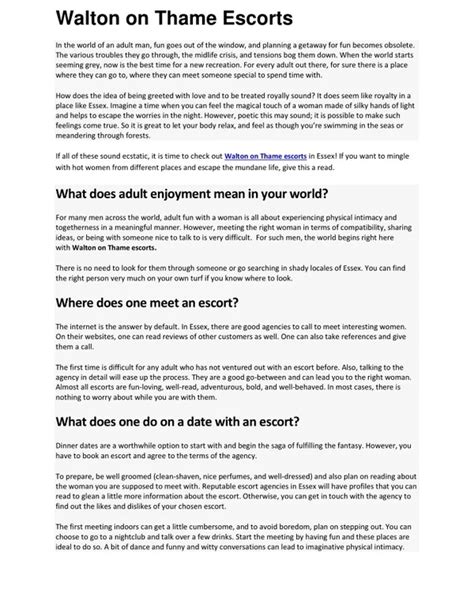 Ppt Walton On Thame Escorts Powerpoint Presentation Free Download