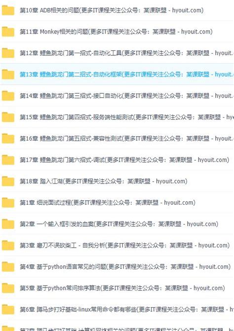 Python移动自动化测试面试 面试分析 知识理论 面试技巧完整版 泓优网络