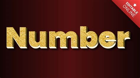 Number Golden Paper 3d Text Effect Generator