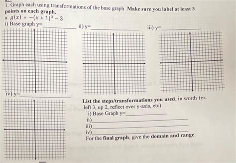 solved 1 graph each using transformations of the base