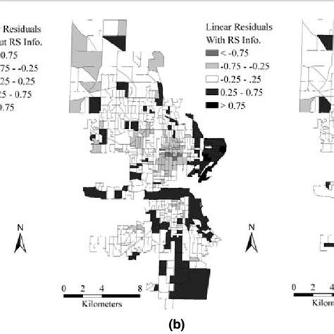 spatial distribution of the model residuals a residuals from the
