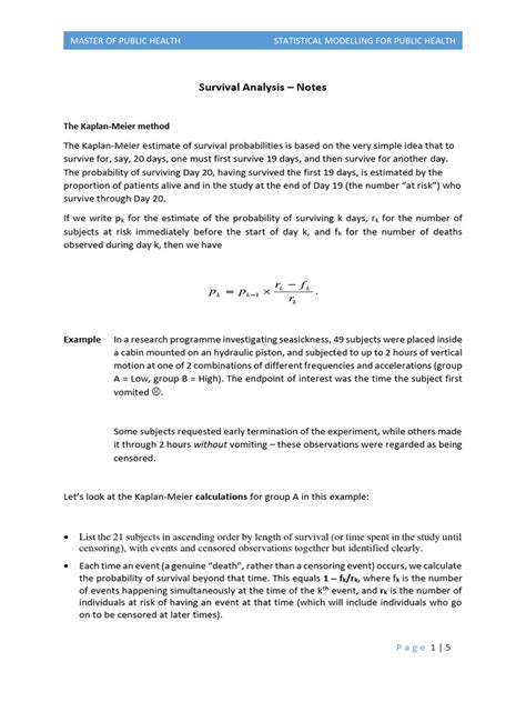 Notes Survival Analysis Pdf Mathematics Statistical Theory