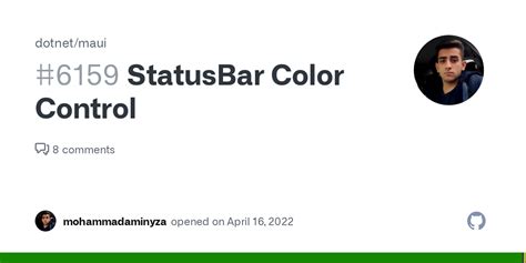 Statusbar Color Control · Issue 6159 · Dotnetmaui · Github