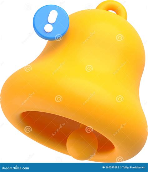 3d Render Notification Bell Icon New Email Message Stock Illustration