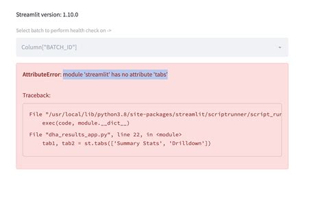 Attributeerror Module Streamlit Has No Attribute Tabs Using Streamlit Streamlit