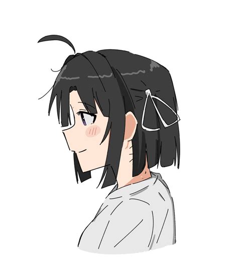 Safebooru 1girl Absurdres Ahoge Awa Subaru Black Hair Blush Closed