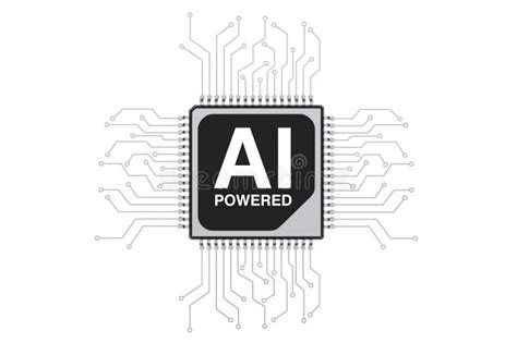 Ai Powered Microchip Cpu Processor With Circuit 3d Rendering Stock