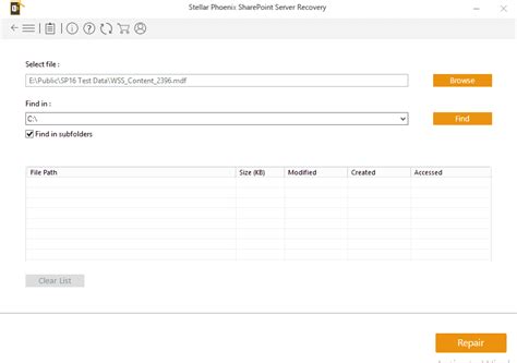sharepoint server recovery tool recover sharepoint mdf file