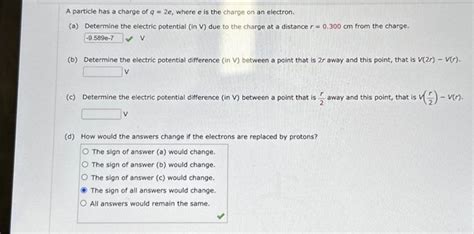 Solved A Particle Has A Charge Of Q E Where E Is The Chegg
