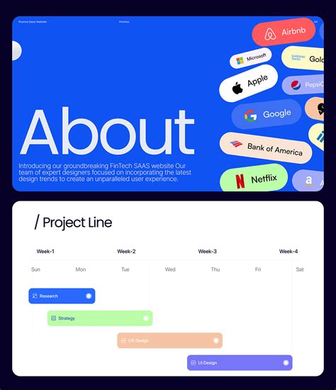 promox fintech saas website behance portfolio web design presentation design template