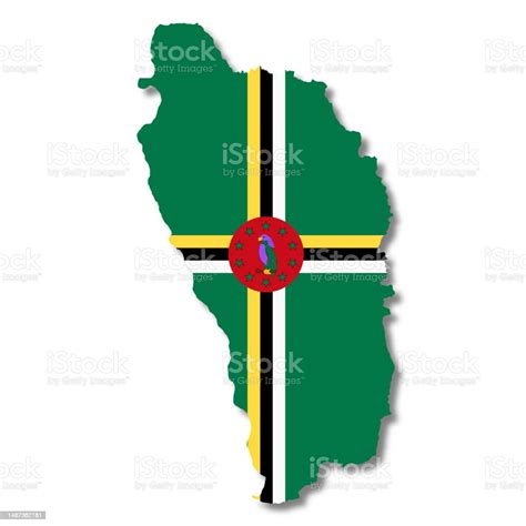 클리핑 경로가 있는 흰색 배경 3d 그림에 도미니카 지도 도미니카에 대한 스톡 벡터 아트 및 기타 이미지 도미니카 관광 국기 Istock