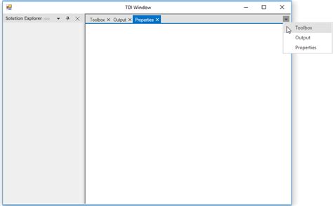tdi window in windows forms docking manager control syncfusion®