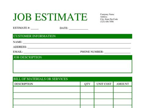 Tree Service Quote Template