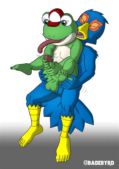 Rule 34 Amphibian Avian Badebyrd Beak Big Penis Bird Blue Eyes