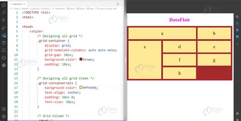 css grid with examples dataflair