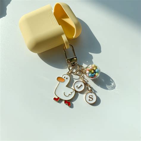 자체제작 귀여운 오리 이니셜 에어팟키링케이스 에이블리