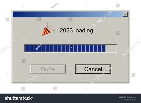 2023 Loading Notification Message Classic Retro Stock Vector Royalty