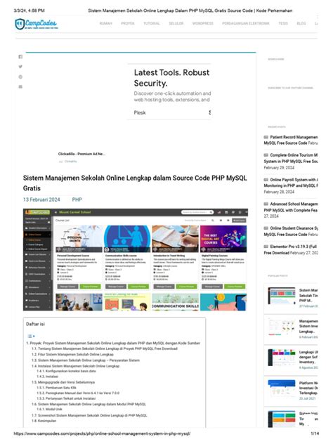 Sistem Manajemen Sekolah Online Lengkap Dalam Php Mysql Gratis Source