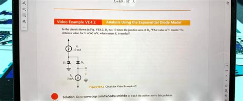 169 ×10 14 A Video Example Ve 42 Analysis Using The Exponential Diode Model In The Circuit