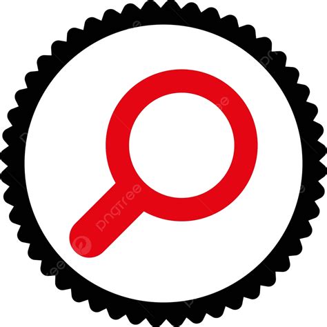 Round Stamp Icon With Intensely Red And Black Flat Colors In View Vector Locate Enlarge Shape