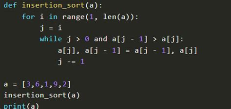 Python Insertion Sort Coding Creativo Tutorial Sui Linguaggi Di