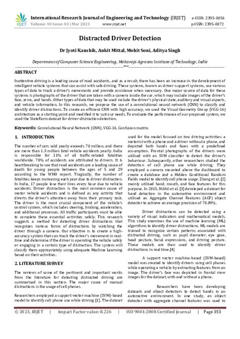 Pdf Distracted Driver Detection