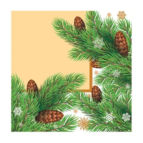 Серветки новорічні паперові Silken Ялинкова гілка з шишками 3 шарові 33 33 см 18 шт — купити