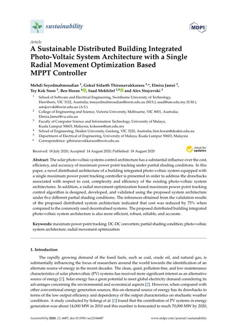 pdf a sustainable distributed building integrated photo voltaic