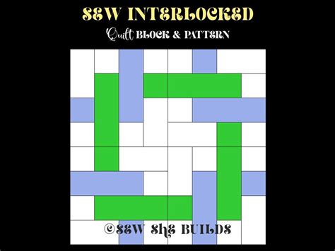 Interlocking Quilt Block Beginner Quilt Block Easy Quilt Pattern Woven Quilt Block Throw