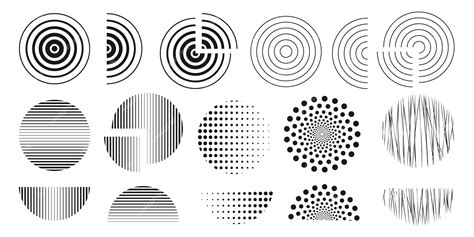 Premium Vector Set Of Black Circles From Lines And Dots Geometric Abstract Linear And Dotted