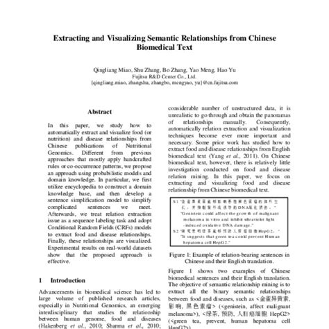 Extracting And Visualizing Semantic Relationships From Chinese Biomedical Text Acl Anthology