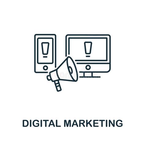 Digital Marketing Icon Simple Line Element Digital Marketing Symbol For Templates Web Design