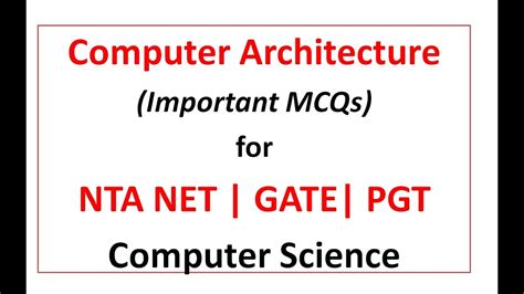 computer architecture important questions for ugc net gate pgt computer science youtube
