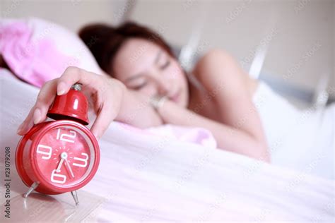 Babe Asian Sex Girl Sleeping On Bed With Clock Stock Photo Adobe Stock