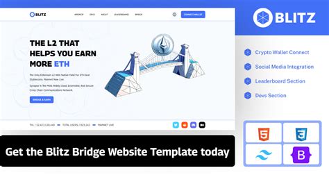 Blitz Bridges Website Html5 Template Defi Website Template