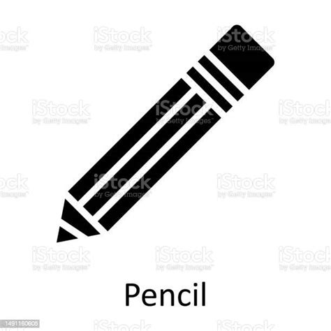 연필 벡터 솔리드 아이콘 디자인 그림입니다 진행 중인 작업 흰색 배경에 기호 Eps 10 파일 고무에 대한 스톡 벡터 아트 및 기타 이미지 Istock