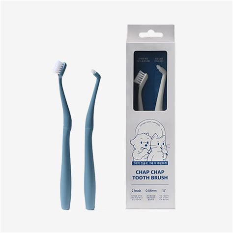 1개2개 세트3개 세트 키트니 2가지 헤드교체형 칫솔 찹찹브러쉬 블루라이트그레이