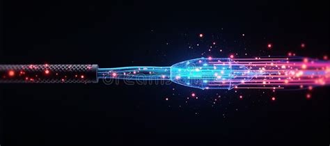 Luminous Optical Fiber Cable For Connection And Data Transmission At