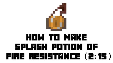 Minecraft Survival How To Make Splash Potion Of Fire Resistance 215