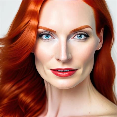 Premium Ai Image Photo Portrait Young Redhead Woman For Beauty