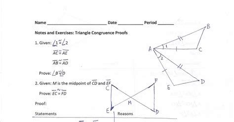 Geometry Common Core Style Lesson 7 3 Triangle Congruence Proofs Day 42