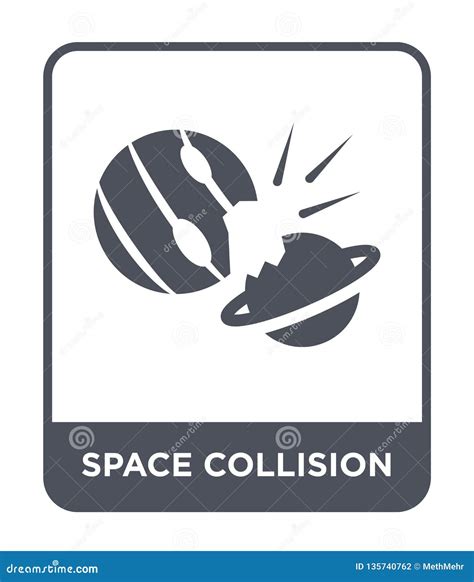 Space Collision Icon In Trendy Design Style Space Collision Icon Isolated On White Background