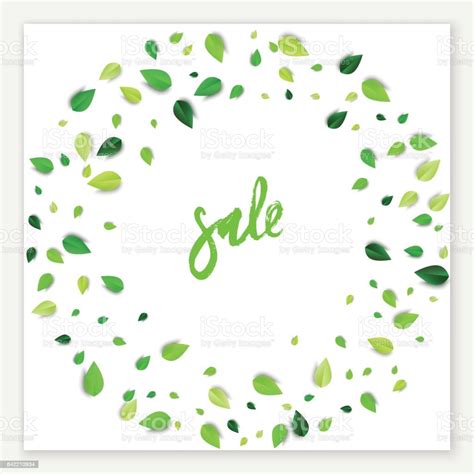 여름 판매 벡터 사각형 배너 그린 3d 잎 비행 여름 디자인입니다 모든 격리 하 고 계층 3차원 형태에 대한 스톡 벡터 아트 및 기타 이미지 Istock