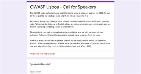 Owasp Lisboa On Linkedin Owasp Lisboa Call For Talks