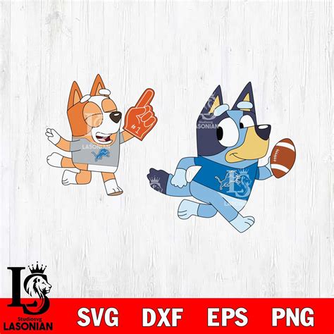 Detroit Lions Bluey Football 2 Lasoniansvg