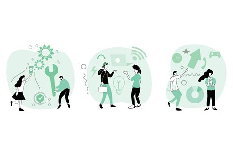 Set Of Customer Assistance Service Abstract Concept Vector