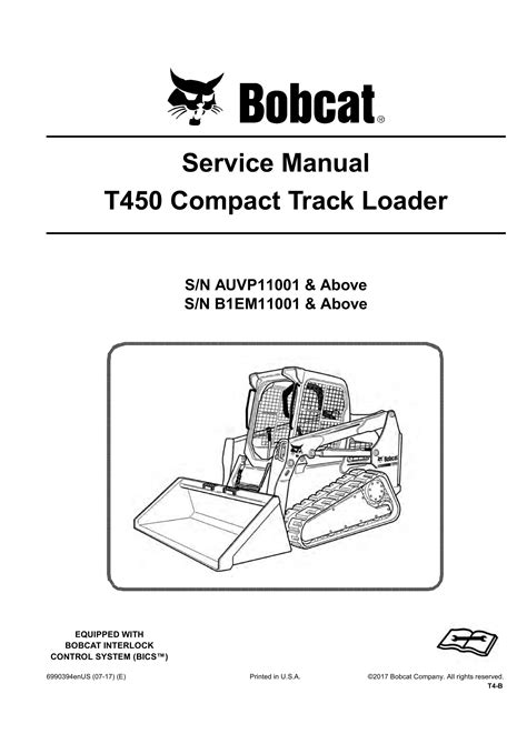 Bobcat T450 Compact Track Loader Service Repair Manual Sn Auvp11001
