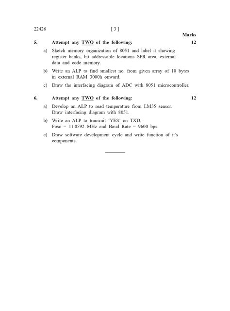 microcontroller and applications 22426 old question paper with model